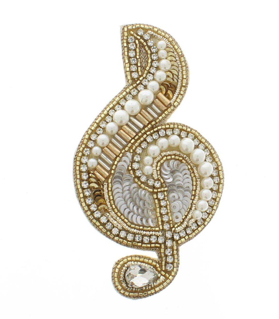 86mm X 48mm Sequin Treble Clef Hat Pin Brooch, Each - Etsy