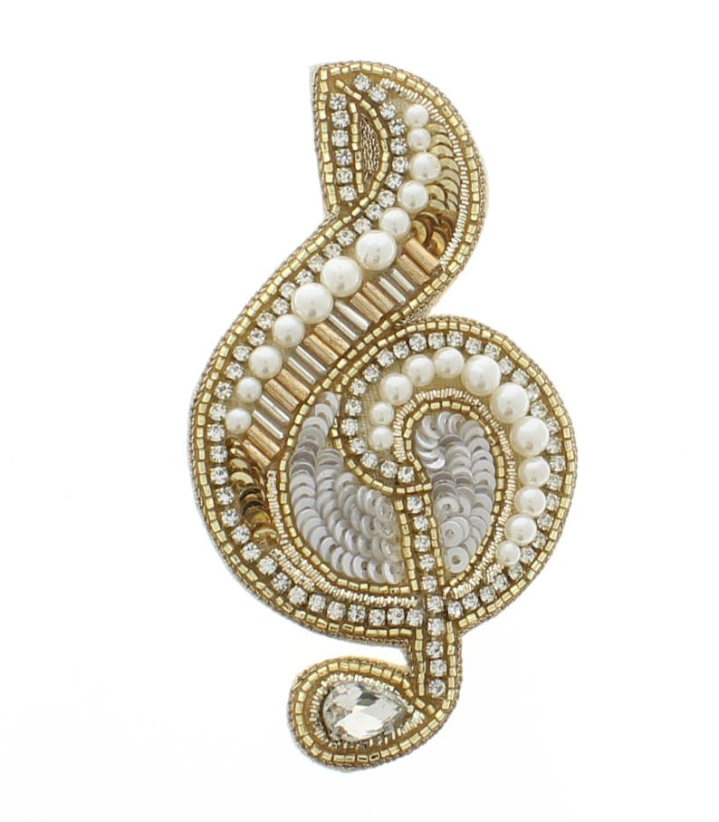 86mm X 48mm Sequin Treble Clef Hat Pin Brooch, Each - Etsy