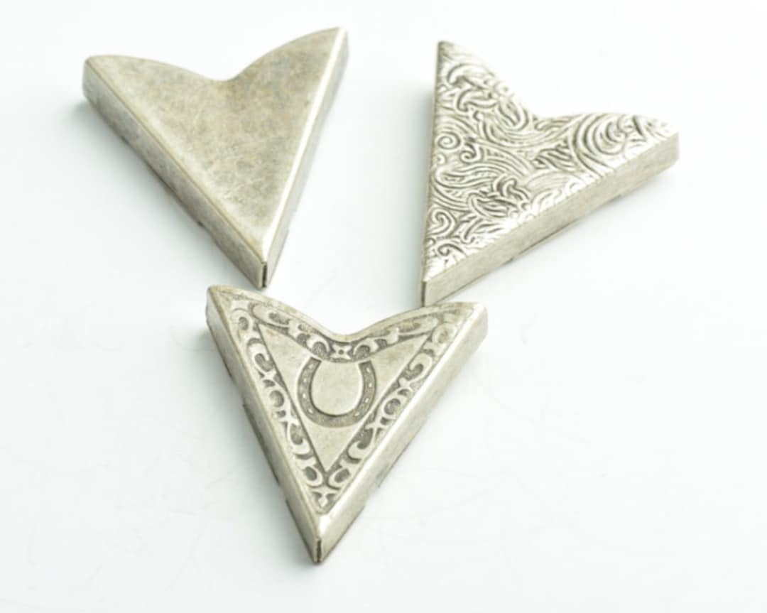 Western Collar Tip, Antique Silver, Set of 3 - Etsy