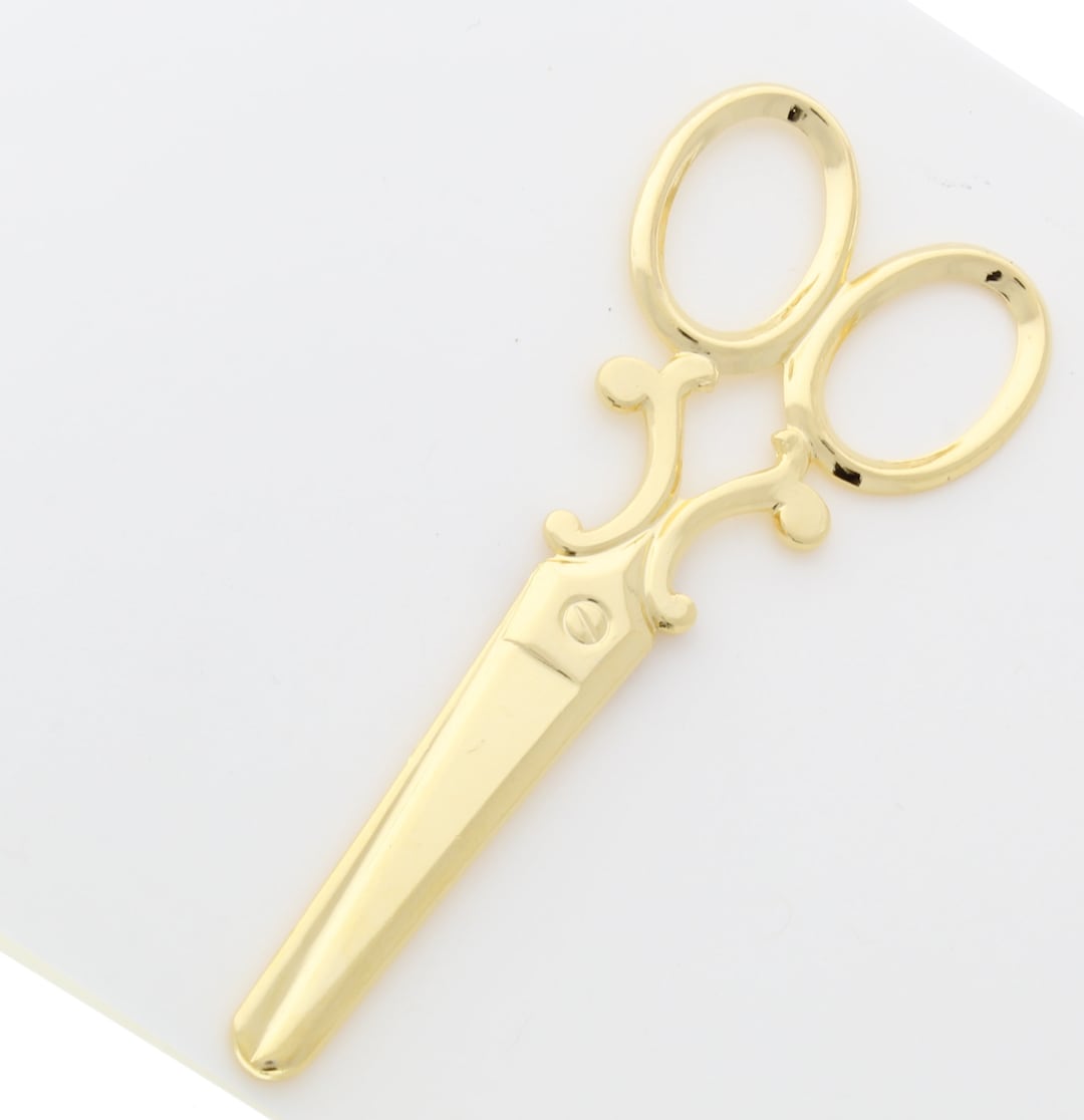 Scissors Lapel Pin 60mm, Hamilton Gold Plate With Back Clutch, 2 Pieces ...