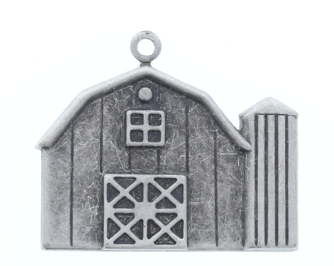 Barn Charm, Made in USA , Antique Silver Plate, Package of 6 Pcs - Etsy