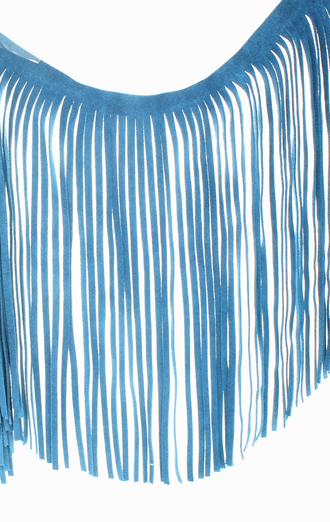 2.50ft Leather Fringe, Teal, for Embellishment of Purses, Jackets or ...