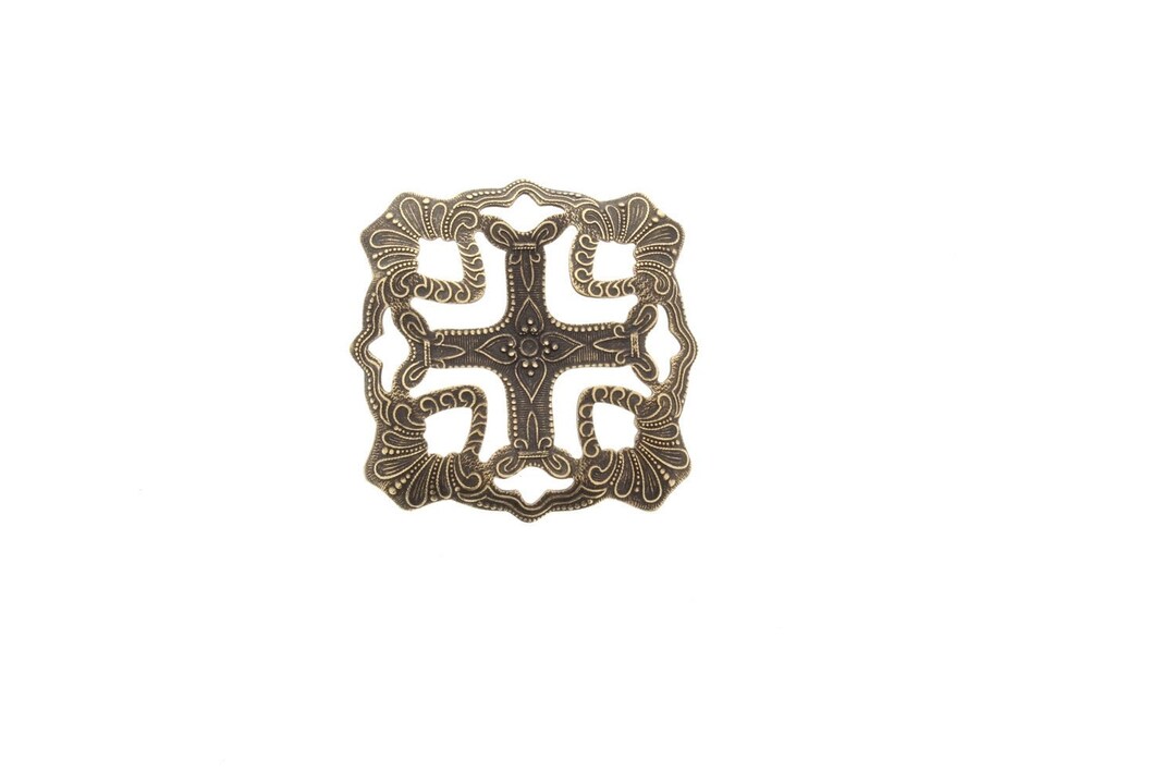 Square Cross Connector Concho or Charm, Cloak Clasp or Buckle, 65mm ...