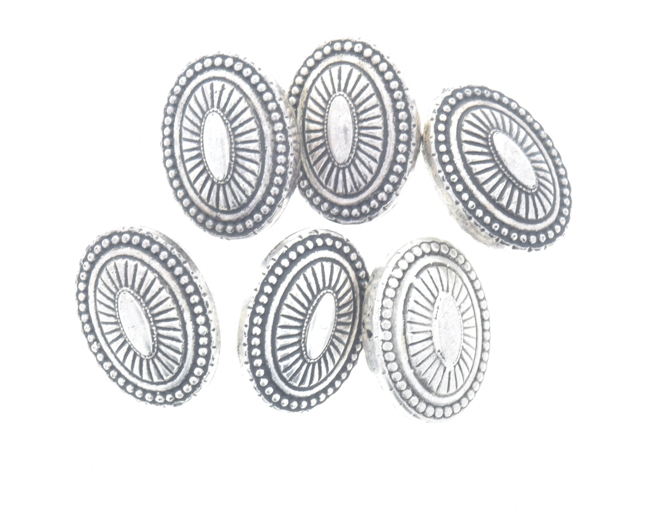 Vintage Santa Fe Concho Beads Oval Antique Metallic Silver - Etsy