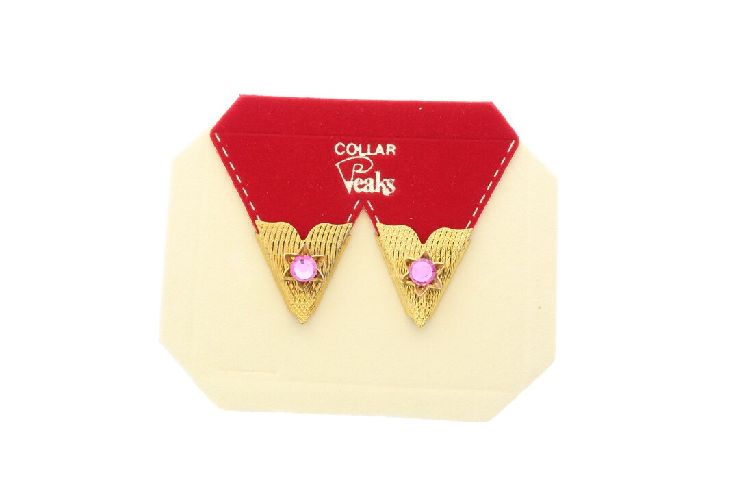 Vintage Collar Tips, 25mm X 18mm, Gold Plated With Pearl, Sold by Pair ...