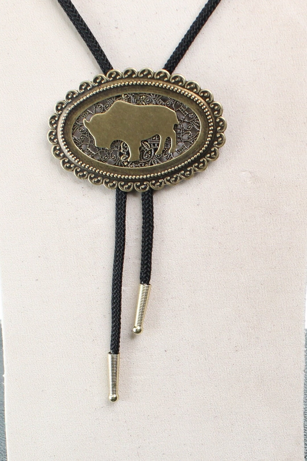 Western Bolo Tie, Antique Gold Bufflao , 1 Ea, Made in USA - Etsy