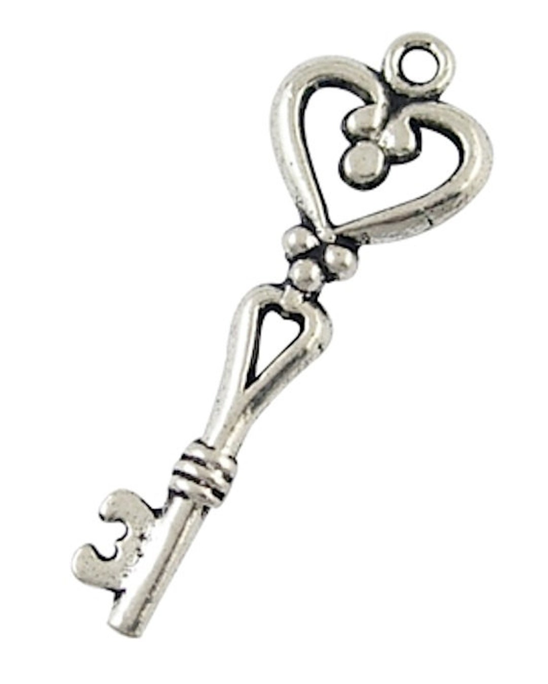 Silver Key Charms, Antique Silver, Pack of 12 - Etsy