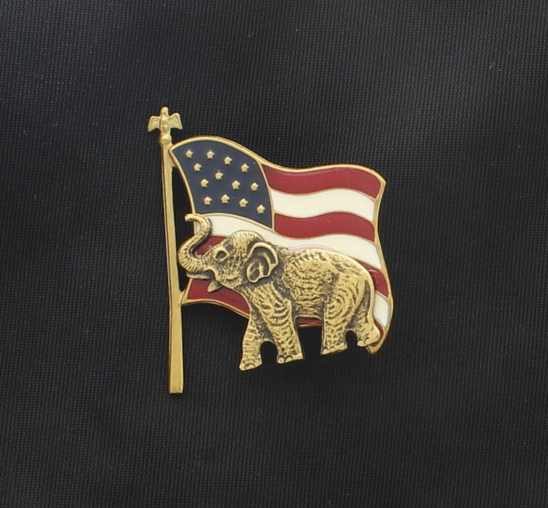 Election Vote Party Pins, Democrat Donkey or Republican GOP Elephant ...
