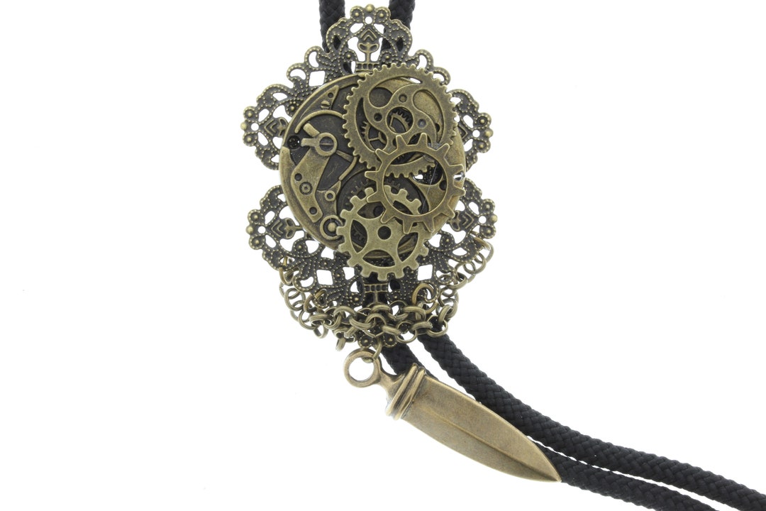 Steampunk Watch Cogwheel Bolo, Antique Gold, Gold Tips, Made in USA - Etsy