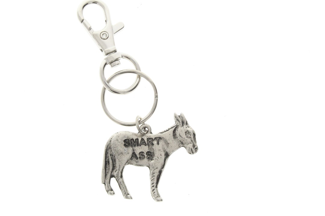 Donkey Keychain, Silver Zinc Cast and Plated, Handmade in USA, Each - Etsy