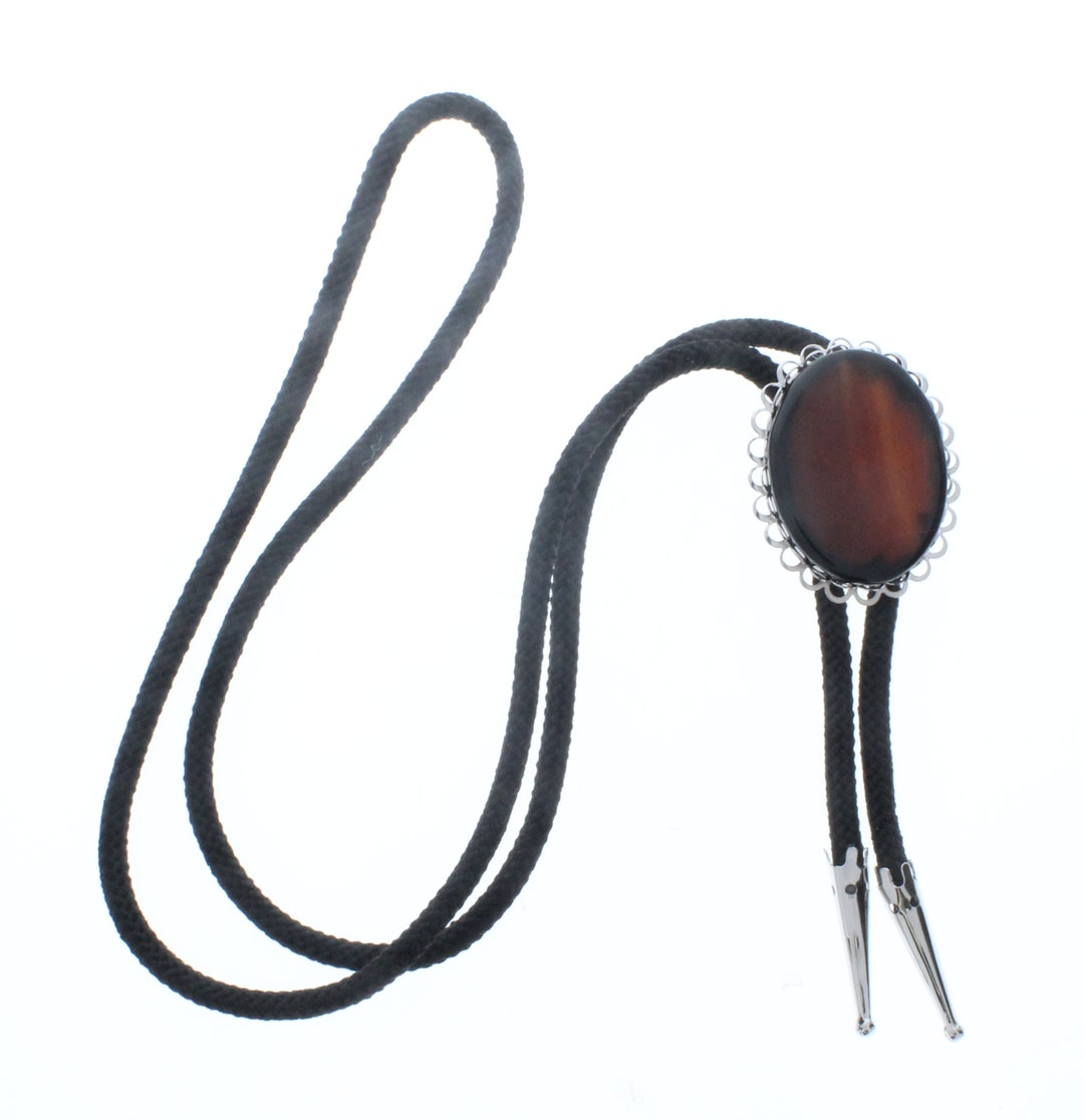 Oval Faux Amber Bolo, , Nylon Black Cord , 36" , Ea - Etsy