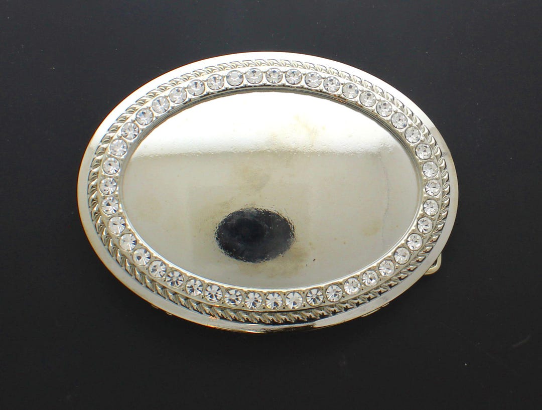 Belt Buckle Base Silver Belt Buckle, Crystal Border, Each - Etsy