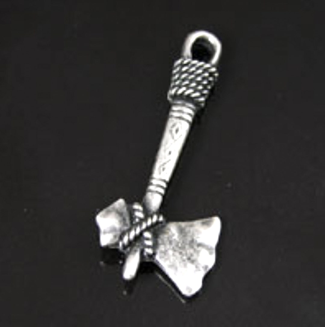 17mm X 40mm Native American Indian Tomahawk Charms, Antique Silver ...