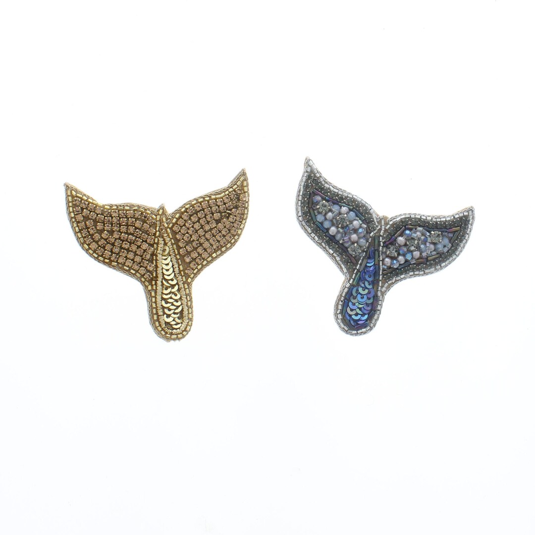 56mm X 58mm Whale Tail, Gold or Blue Sequins, Each - Etsy