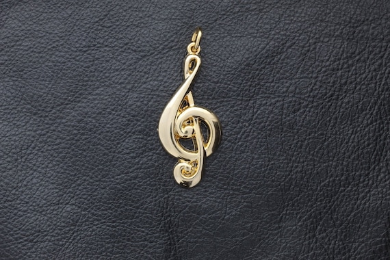 Treble Clef Pendant 65mm Long Gold Plated Pack of 2 - Etsy