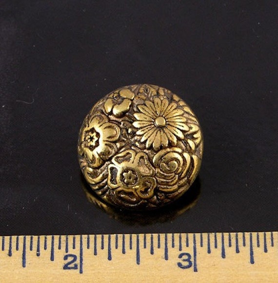 Vintage Gold Flower Bouquet Buttons Pack of 5 buttons | Etsy