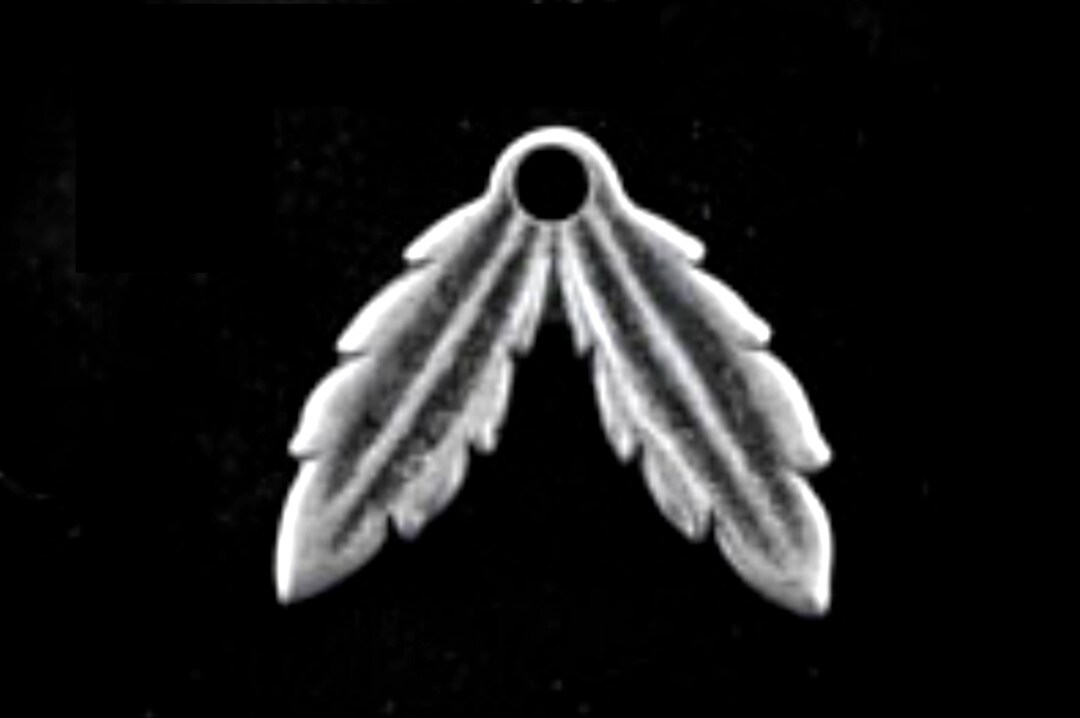 19mm Double Feathers Charms, Classic Silber, Made in USA, 6er Pack ...