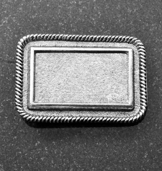 Belt Buckle Base Vintage Silver or Copper Rope Rectangle | Etsy