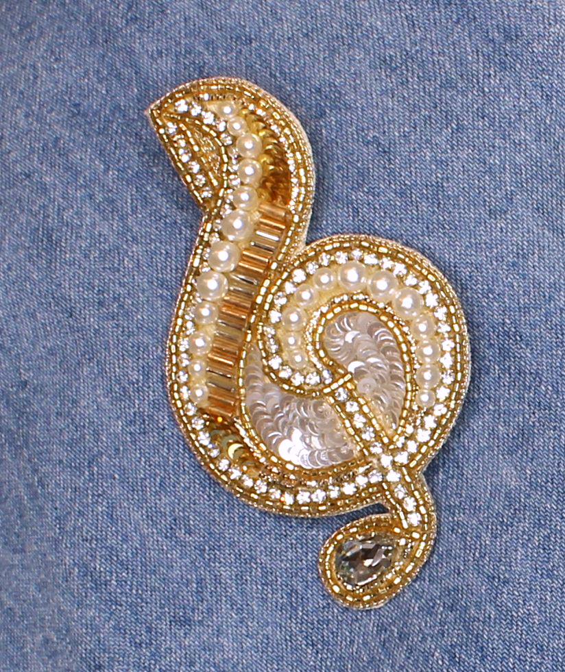 86mm X 48mm Sequin Treble Clef Hat Pin Brooch, Each - Etsy