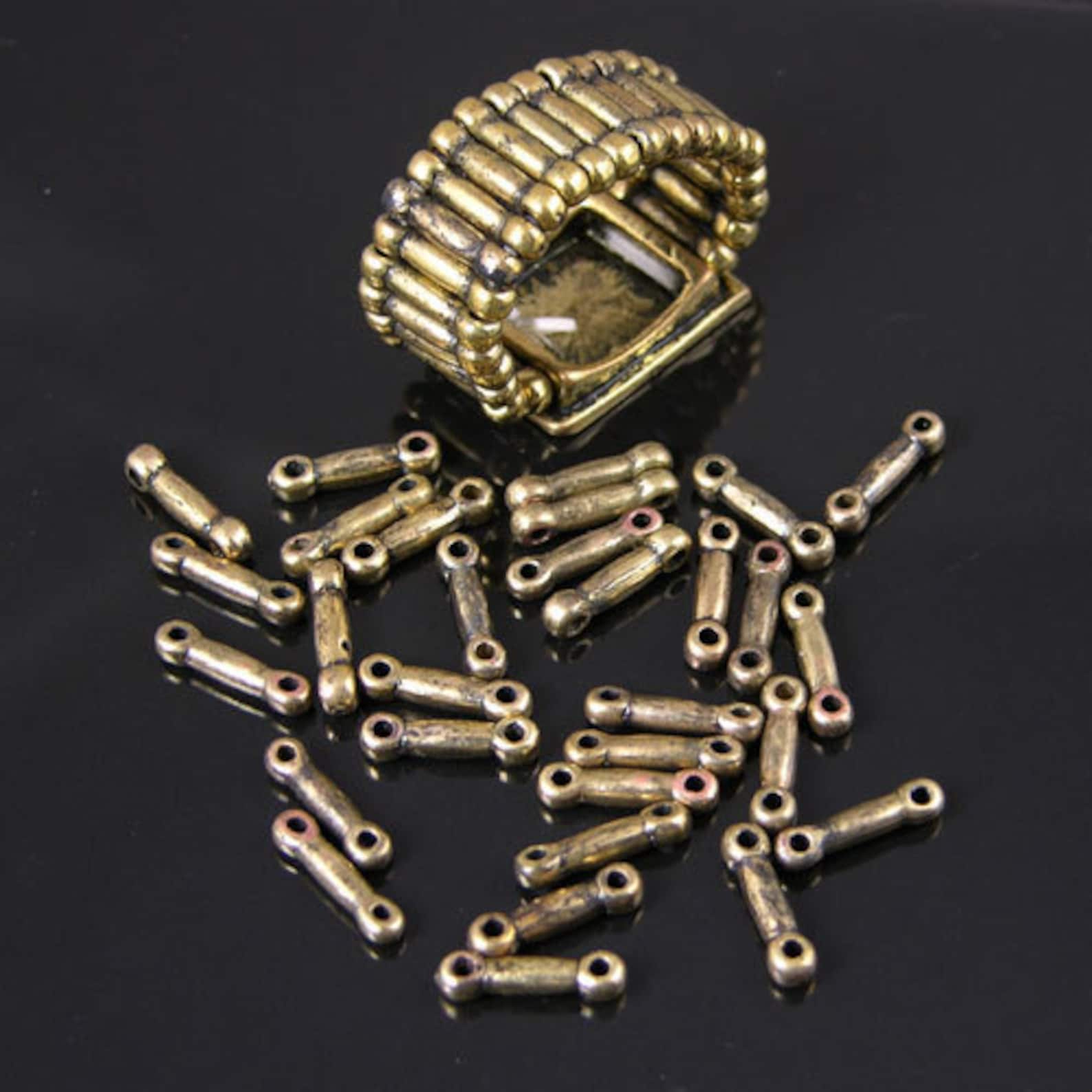 1 Gross Stretch Ring Band Beads, Antique Gold or Silver, 1 Gross (144 ...