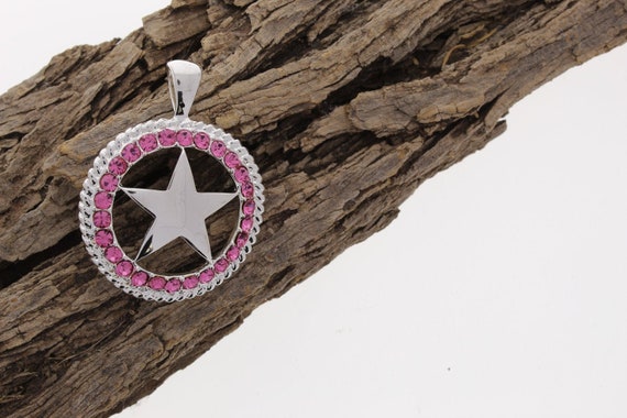 Lonestar 42mm Silver Lone Star Rose Crystal Pendant Each - Etsy