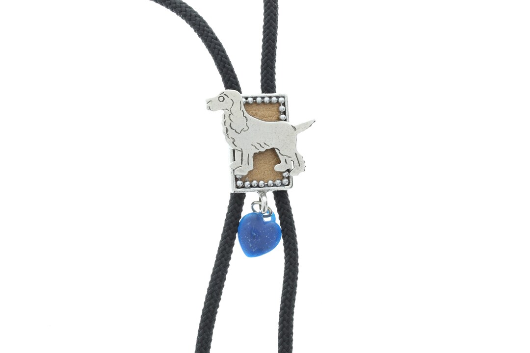 Irish Pointer Dog Bolo, Silver Tips, Black Cord, Made in USA - Etsy