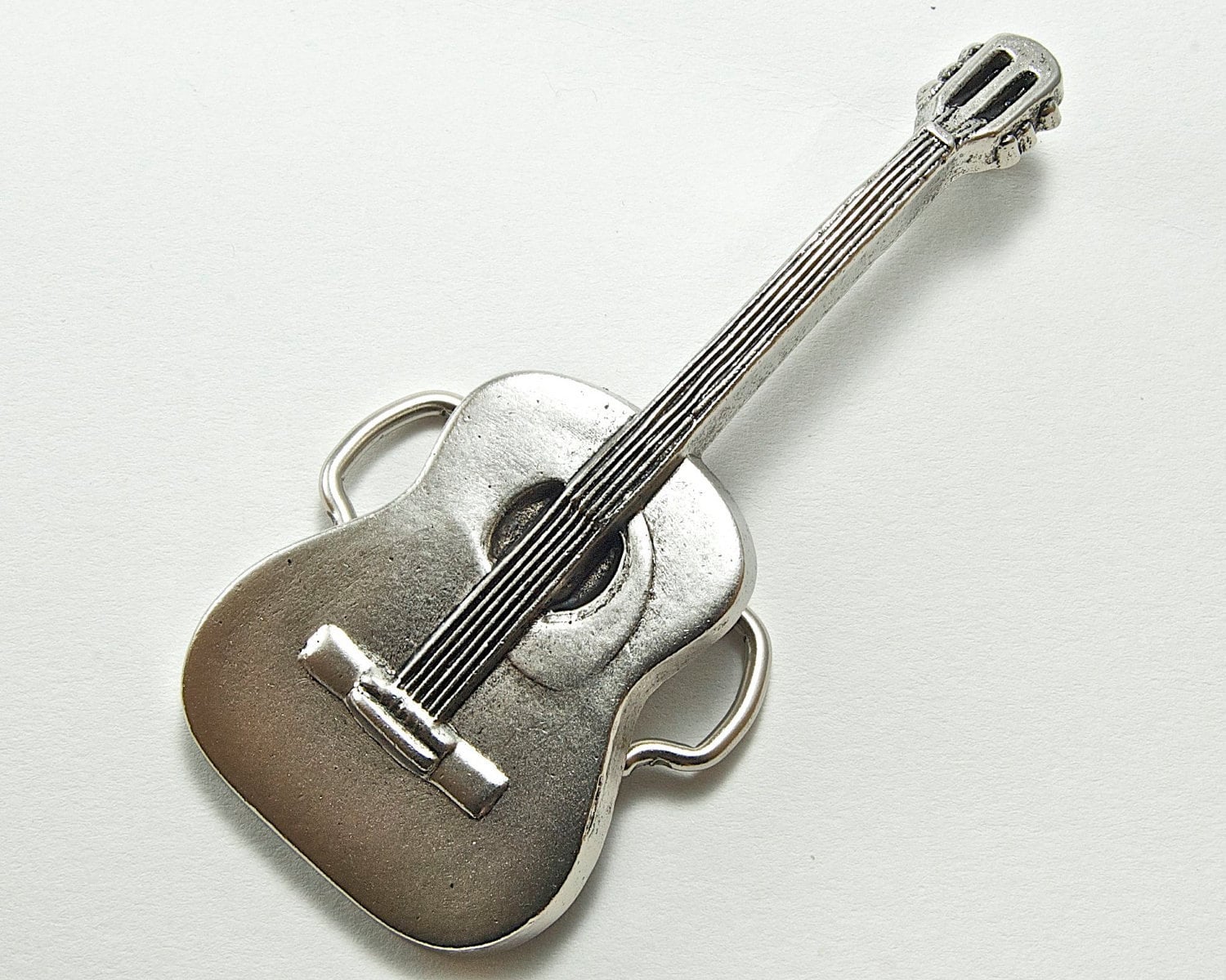2 Buckles, Classic Guitar Belt Buckle, Antique Silver, BU129AS - Etsy