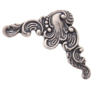 29mm Metal Frame Corner Stamping, Classic Silver, Antique Silver or ...