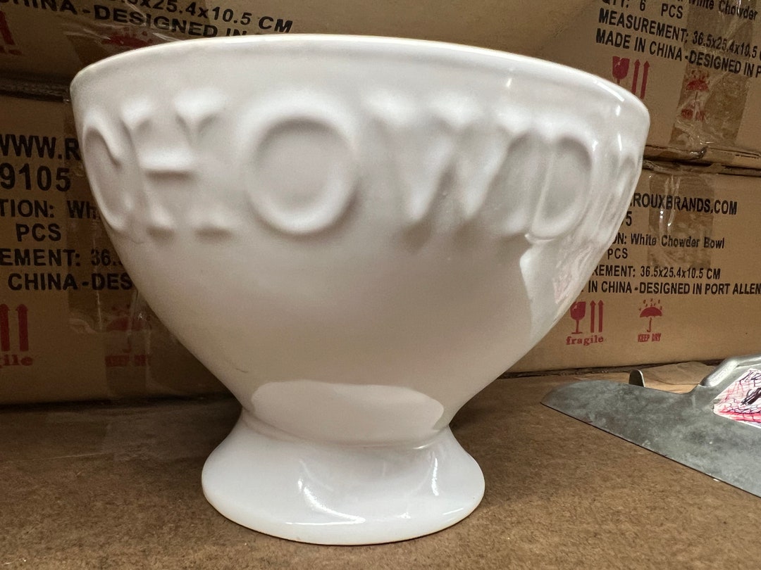 Chowder Bowls in Blue or White, White Gumbo Bowls Set of 2 - Etsy