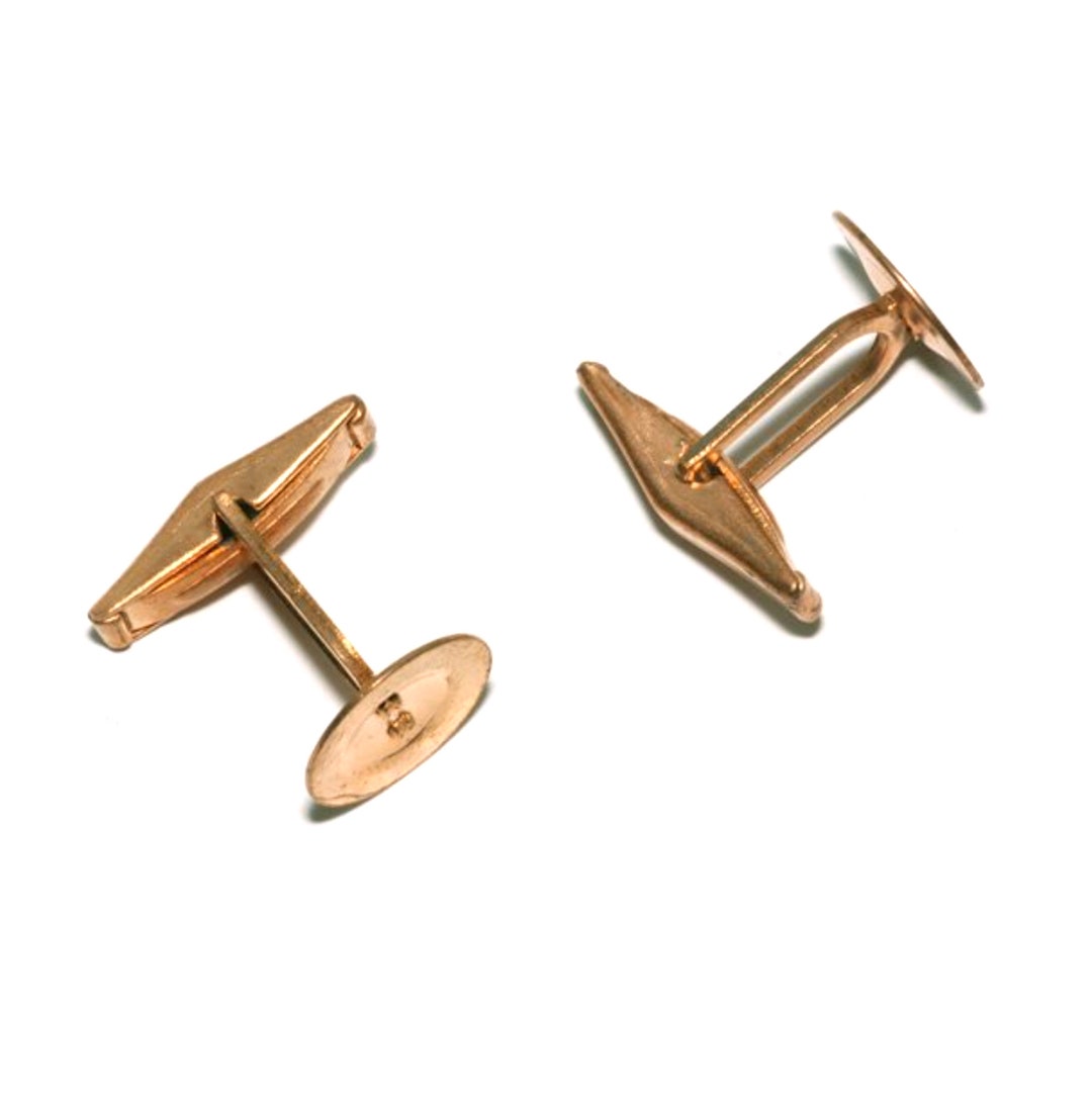 13mm Cuff Link Base Finding, Action With 13 Mm Flat Pad, Gold, Pack of ...