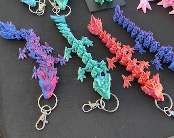 Dragon Keychain 3D Printed, Full Color Fun Gift Key Buddies Unique Item ...