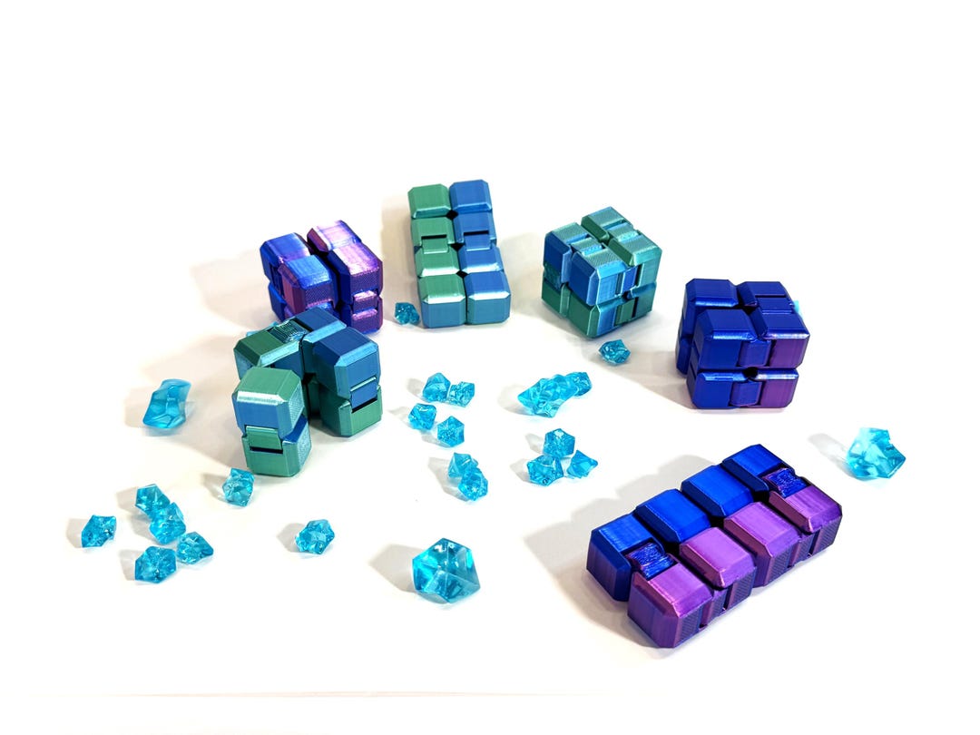 3D Printed Shiny Fidget Infinity Cube Toy - Etsy
