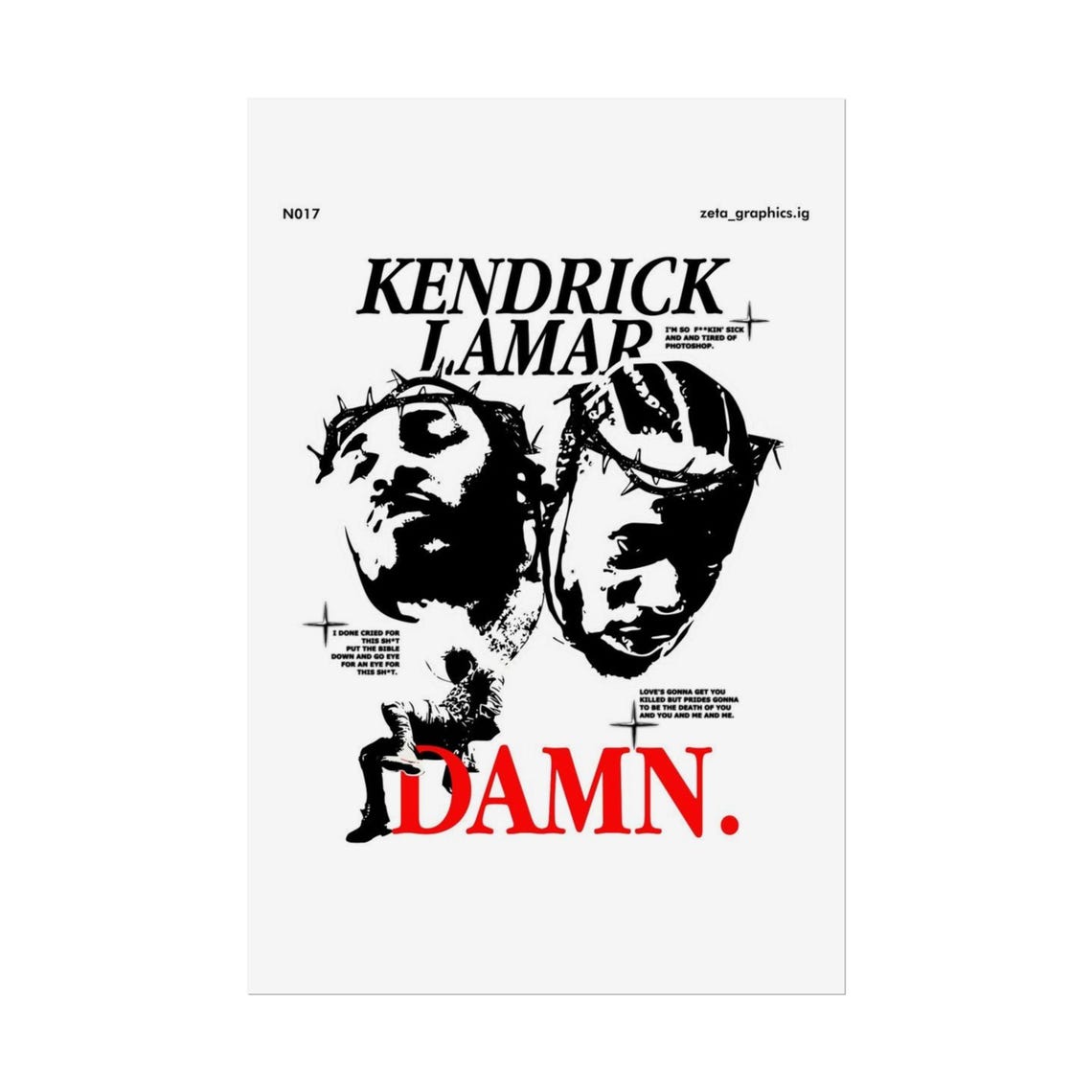 POSTER Kendrick Lamar 'damn' Rolled Poster - Etsy