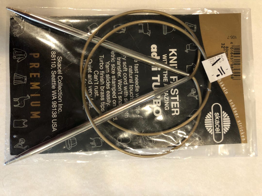 Addi TURBO Skacel Circular Knitting Needles, Size 9, 32 Inch, Premium ...