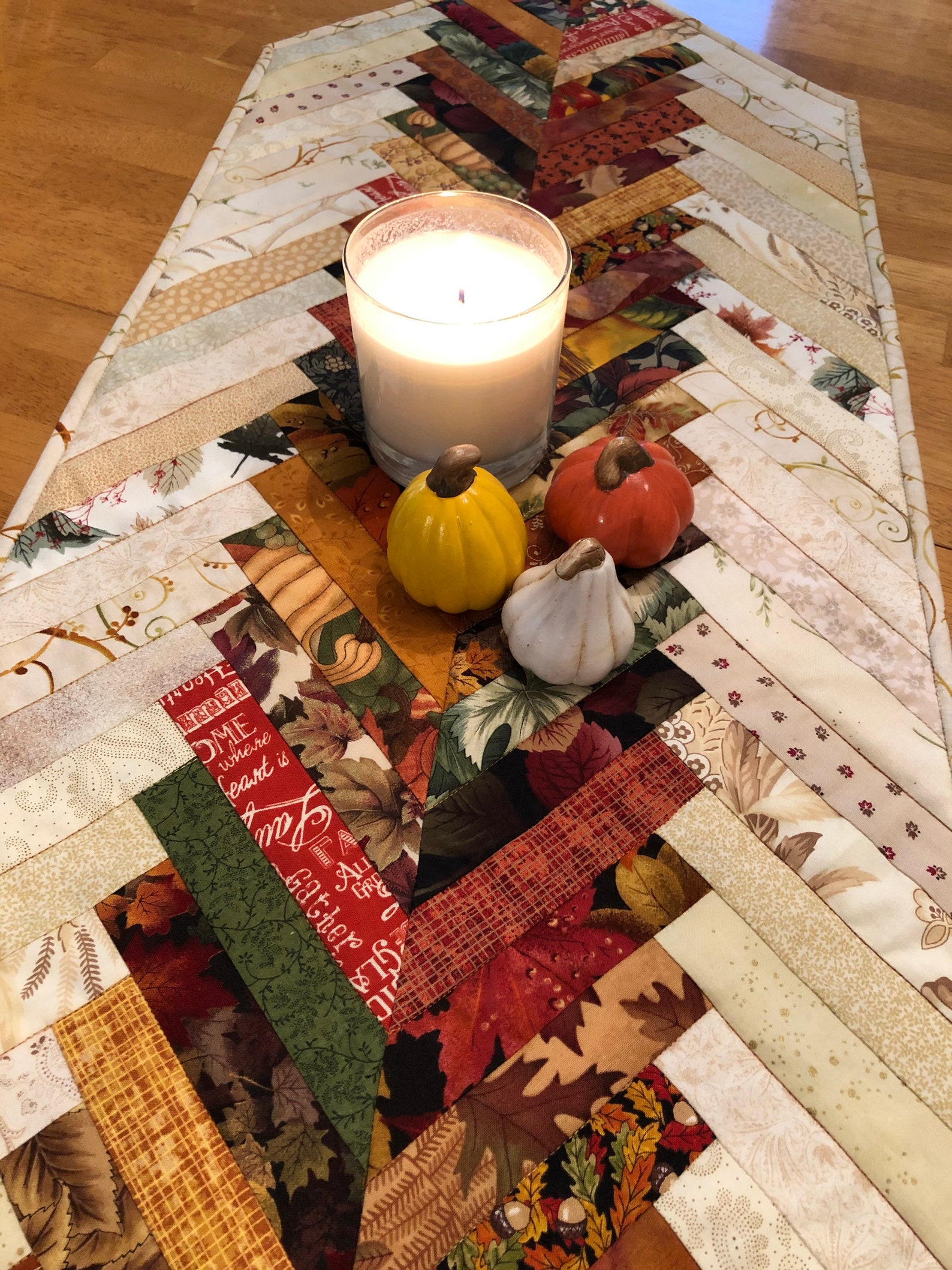 Quilted Fall/thanksgiving Tablerunner, Autumn Quilted Runner - Etsy