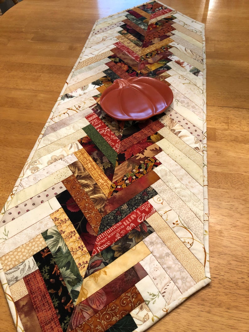 Quilted Fall/thanksgiving Tablerunner, Autumn Quilted Runner - Etsy