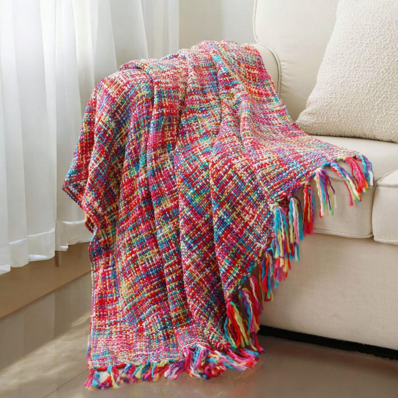 Hand Knit Throw - Etsy