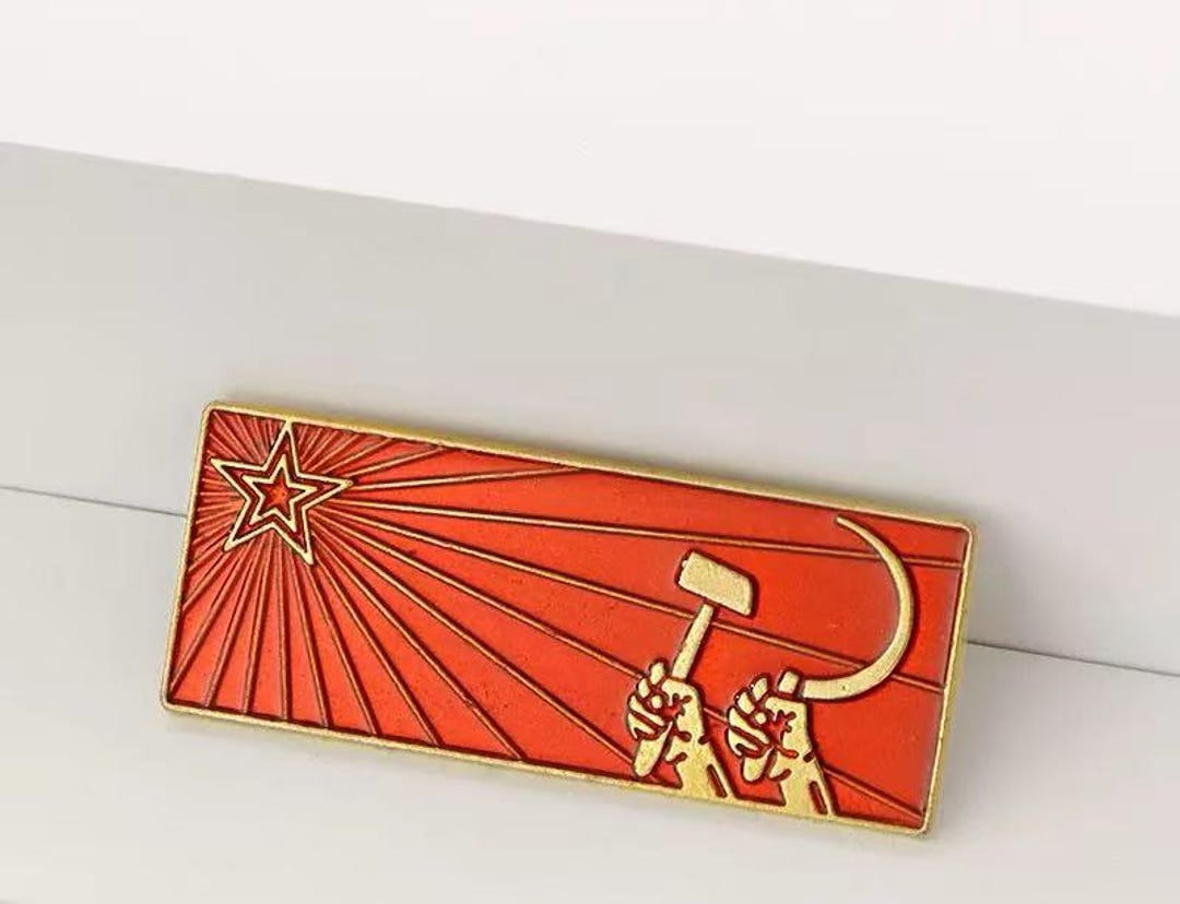 Vintage Enamel Pin – Hammer & Sickle Communist Badge - Etsy