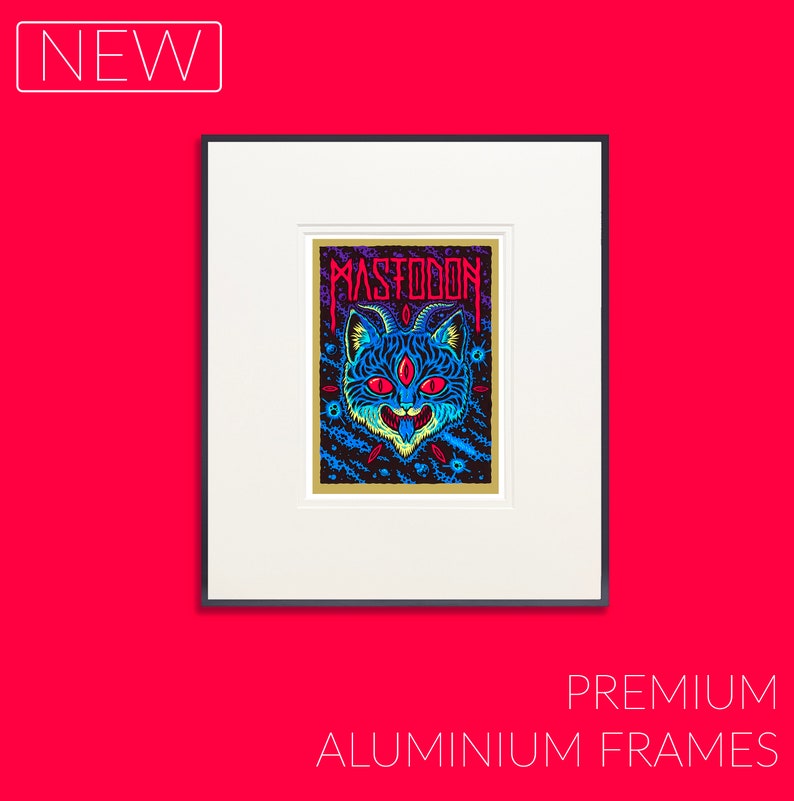 Mastodon Gig Poster Matte A3 A4 Art Print. Three Eyed Cat Vintage Rock ...