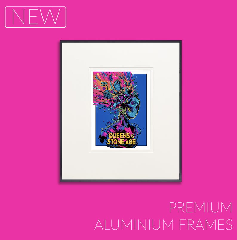 QOTSA Gig Poster: Queens of the Stone Age, London 2023, Aluminium Frame ...