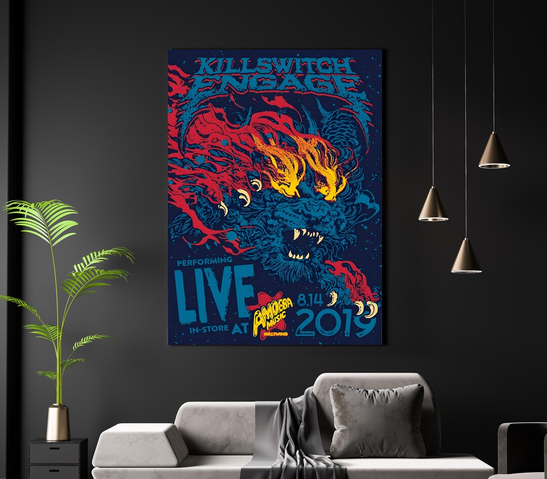 Killswitch Engage Concert Poster: Tiger Design, Custom Aluminum Frame ...
