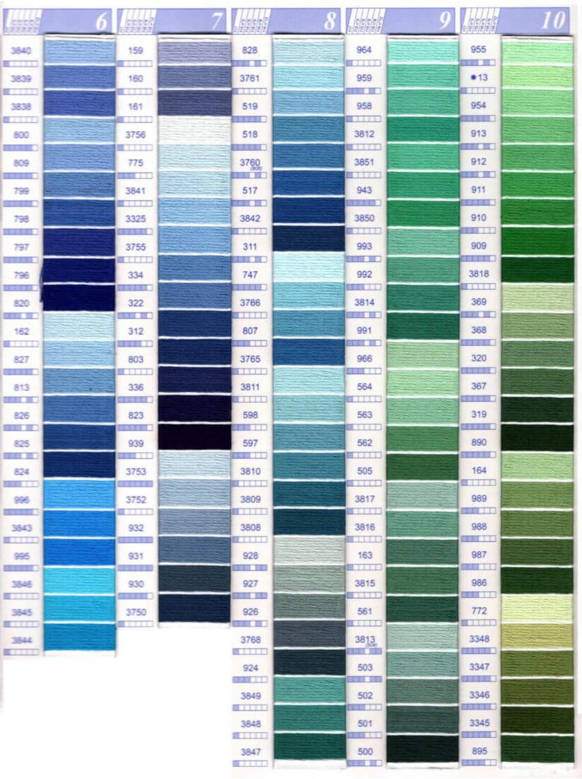 Genuine DMC Floss 500 Colors Complete Set, Mouline Embroidery Thread ...