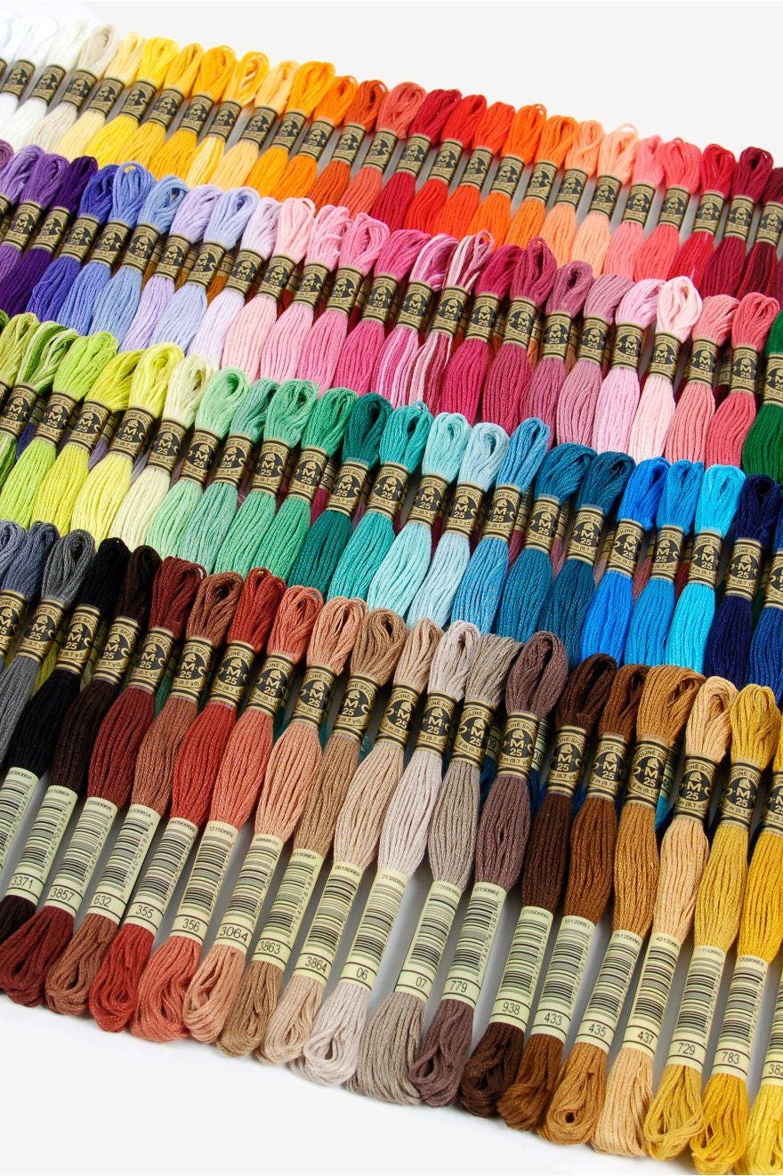 Genuine DMC Floss 500 Colors Complete Set, Mouline Embroidery Thread ...