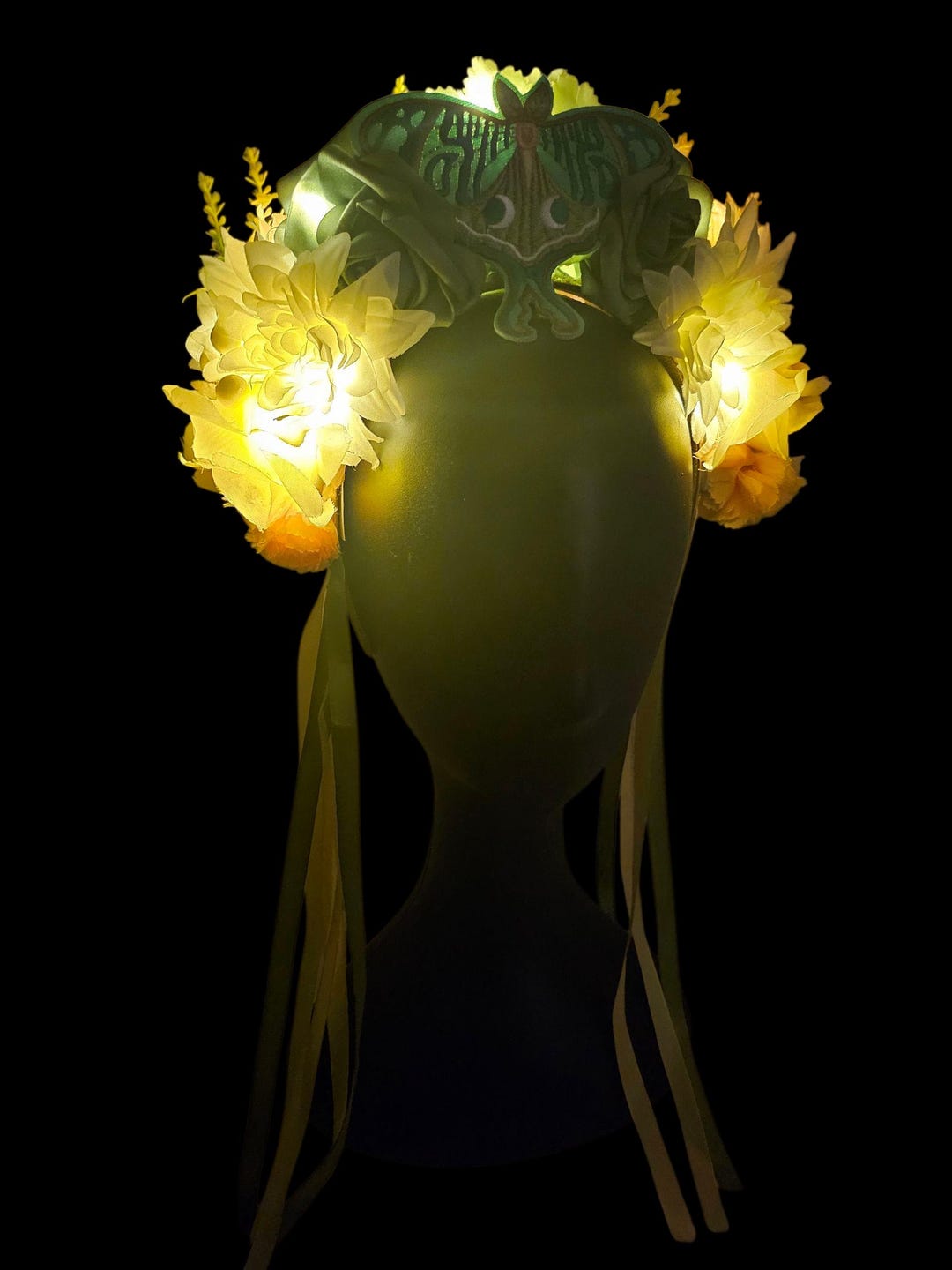 LIGHT UP Flower Crown Midsommar Style Summer Solstice Flower Crown Moth ...