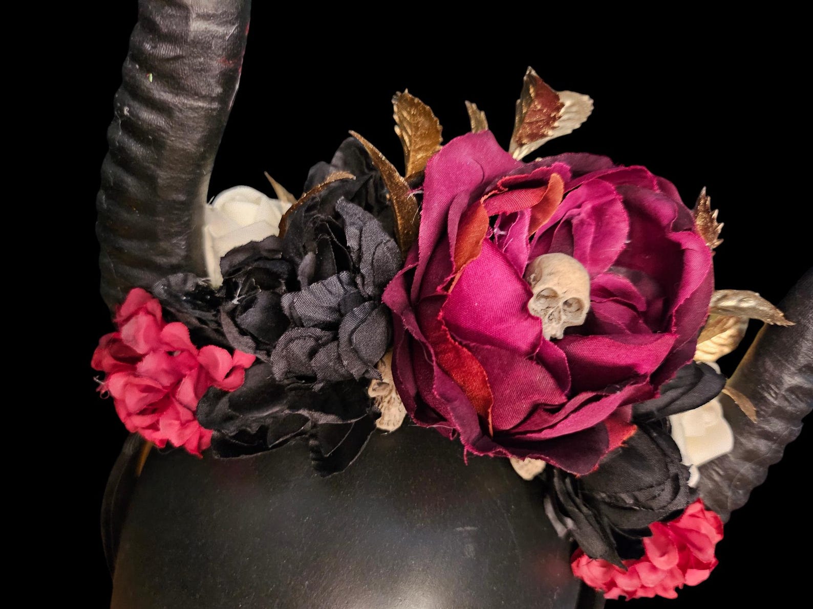 Gothic Maleficent-inspired Horned Flower Crown Dark Arts Princess of ...