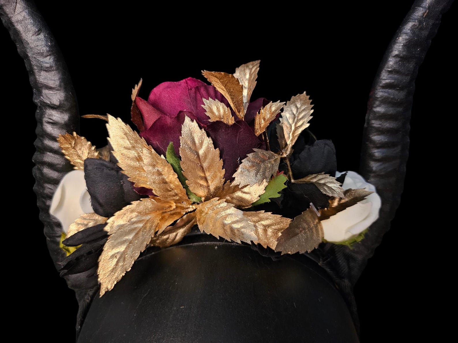 Gothic Maleficent-inspired Horned Flower Crown Dark Arts Princess of ...