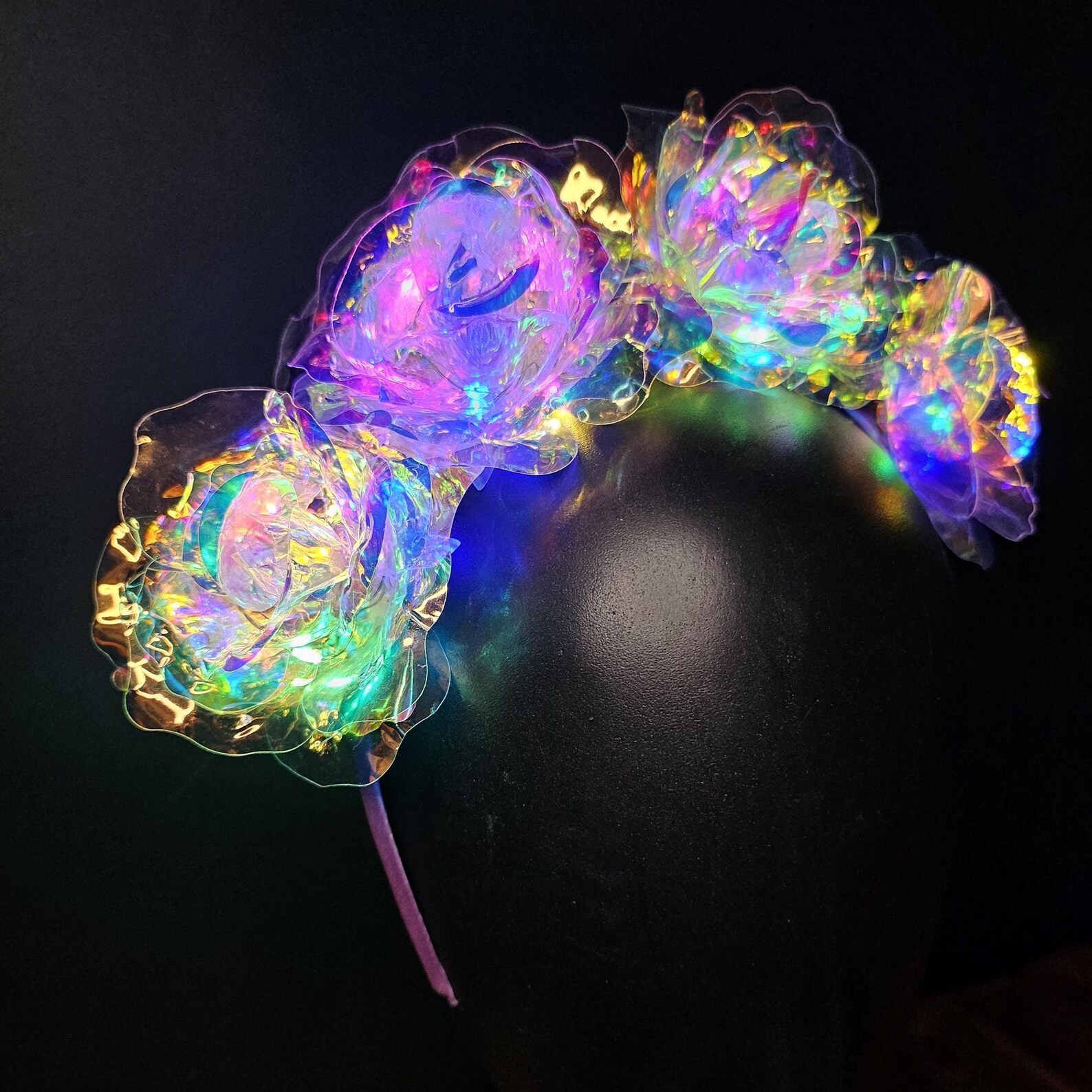 Light up Raver Crown LED Fairy Lights Flower Crown Rave Hair ...