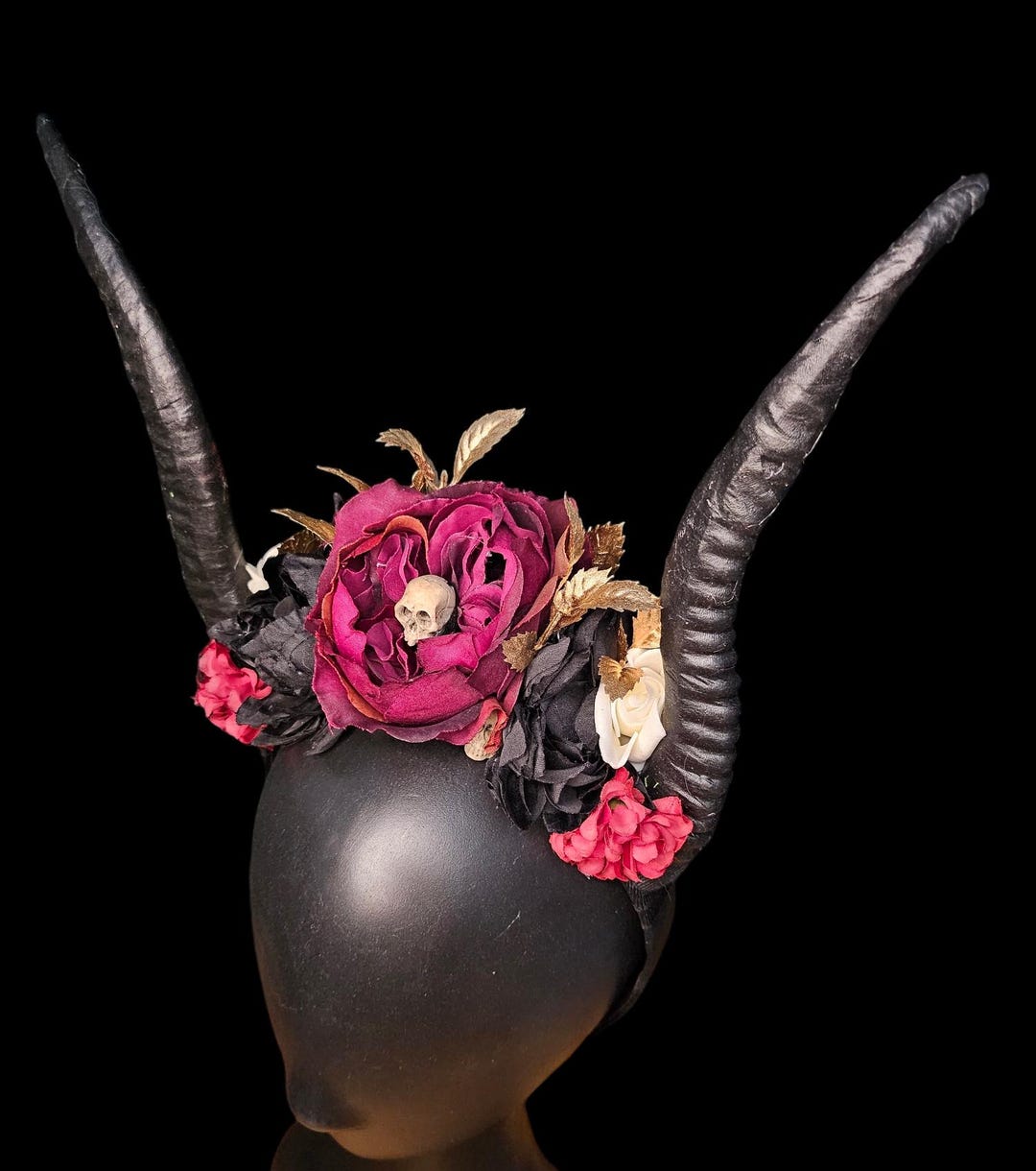Gothic Maleficent-inspired Horned Flower Crown Dark Arts Princess of ...