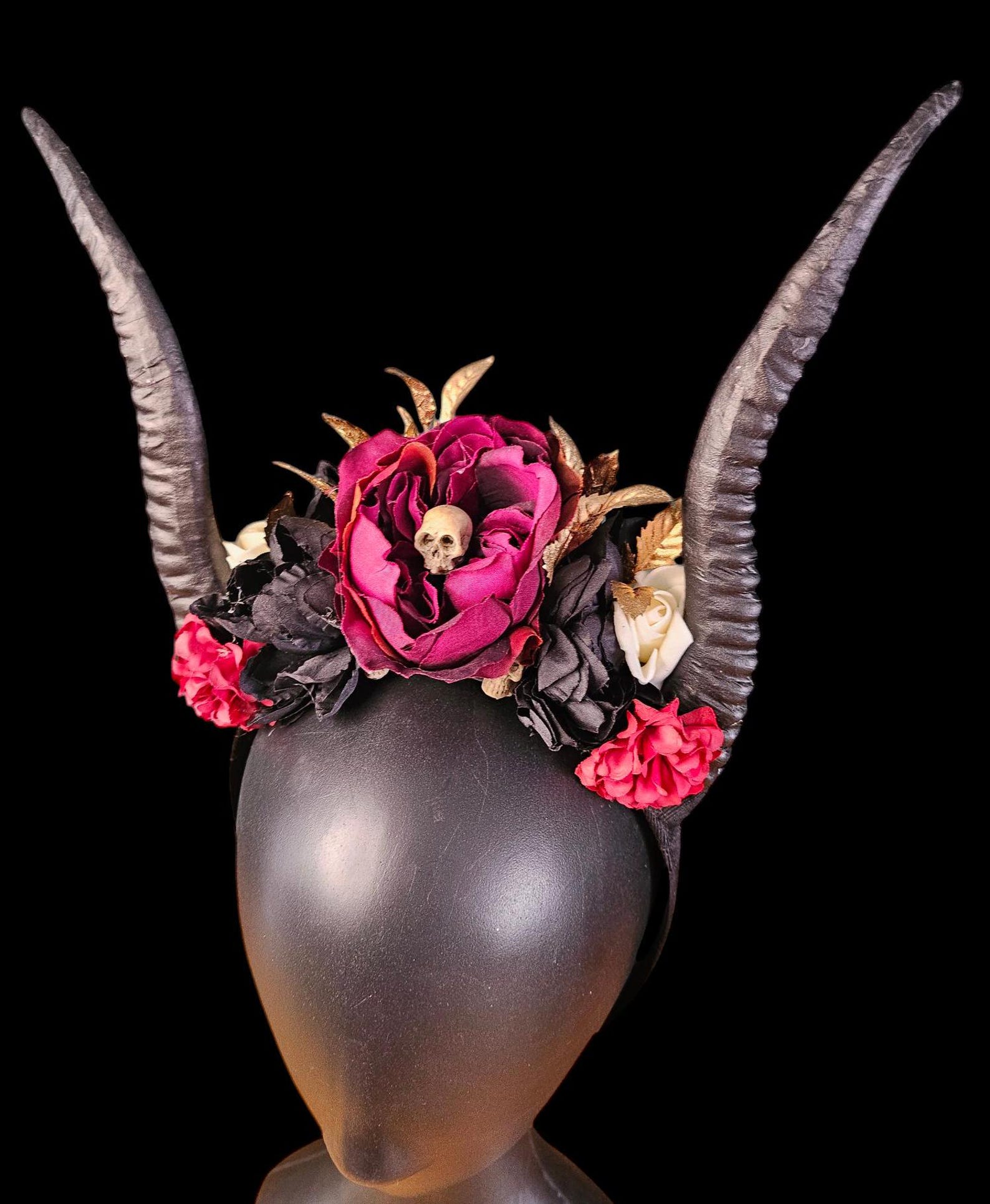 Gothic Maleficent-inspired Horned Flower Crown Dark Arts Princess of ...