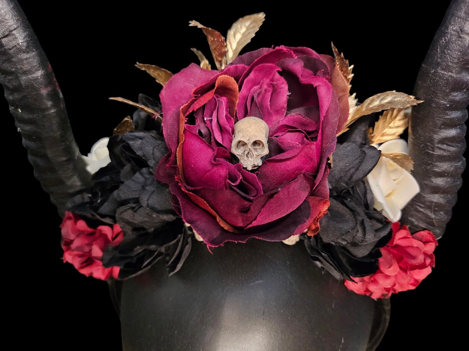 Gothic Maleficent-inspired Horned Flower Crown Dark Arts Princess of ...